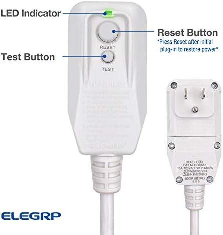 ELEGRP 0651515LY L15515 14AWG LCDI Power Cord Plug for A/C Air ...