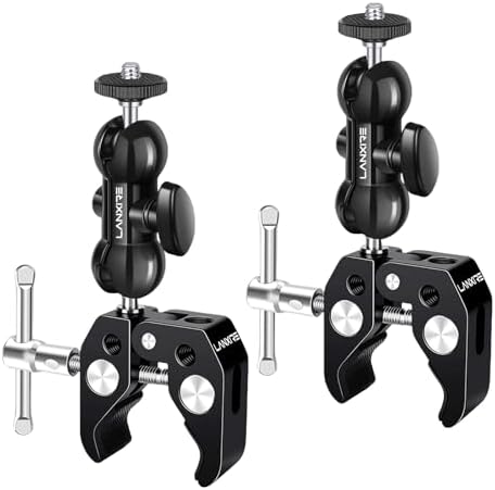 Amazon.com : Lanxire Camera Mount Super Clamp with Double Ball Head ...