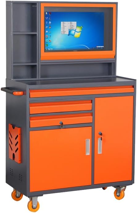 Amazon.com: LYREIGN Industrial PC Cabinet, Mobile Security LCD Computer ...