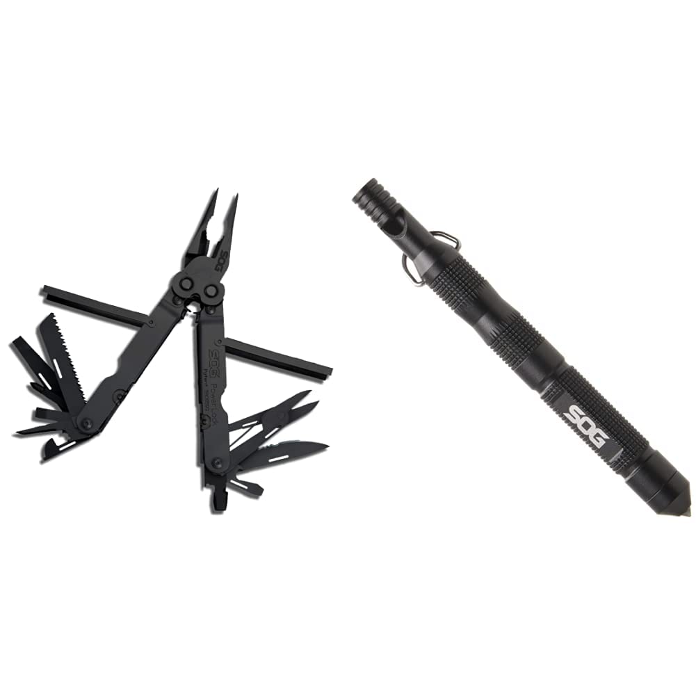 SOG PowerLock Multi-Tool (B61N-CP) and SOG Flint Survival & Defense ...
