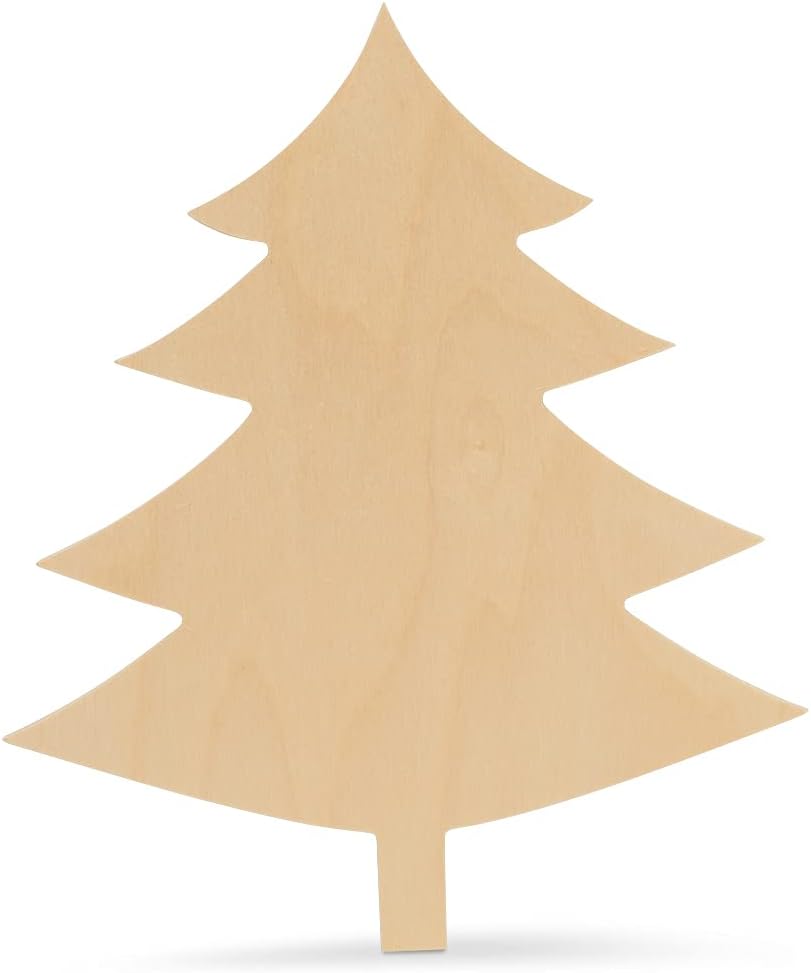 Amazon.com: 36 Pieces Wooden Christmas Tree Cutouts 6 Inch Unfinished ...