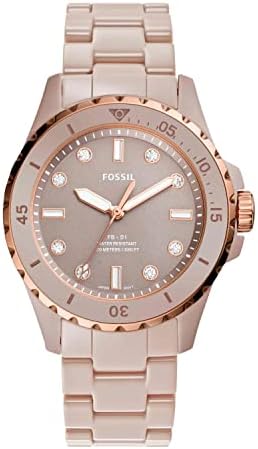 Fossil Women Leather Virginia Analog Mother of Pearl Dial Watch-Es3716 ...