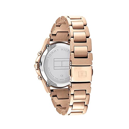 Tommy Hilfiger Womens 38 mm Pink Dial Stainless Steel Analog Watch ...