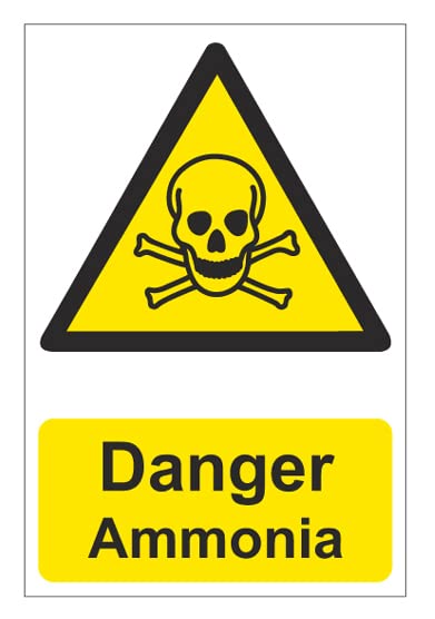 Danger Ammonia Signage Board, Waterproof Sticker Fixed on Foam Board ...