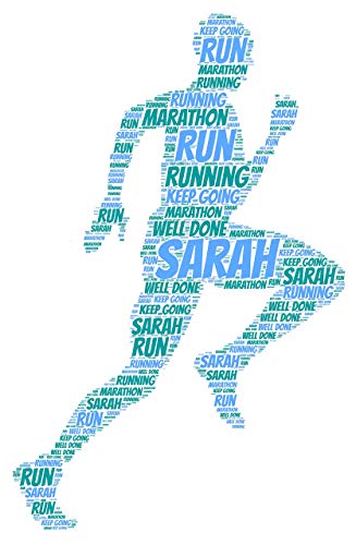 Personalised Word Art Runner Athlete Sport gift print, card or Frame ...