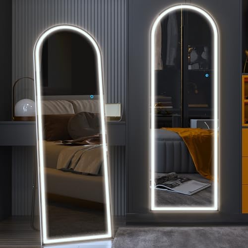 Amazon.com: LVSOMT Arch Full Length Mirror with LED Lights, Lighted ...