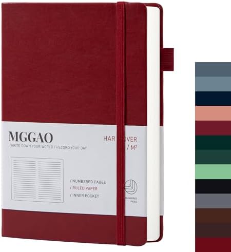 MGGAO A5 Ruled Journal 100 GMS Lined Thick Paper with 188 Numbered ...