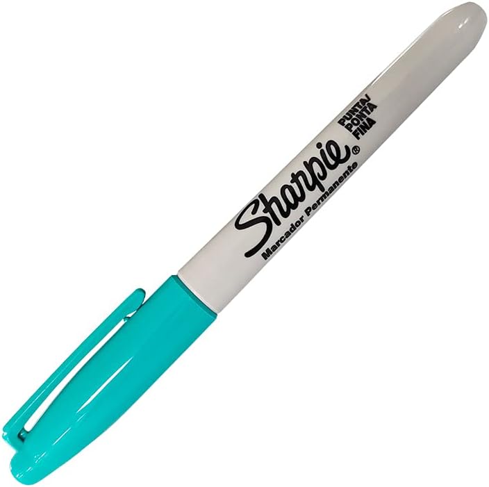 Sharpie Permanent Markers, Fine Point, 3-Count (Aqua) : Amazon.co.uk ...