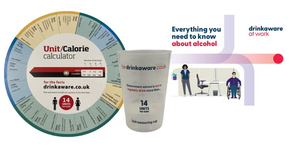 Drinkaware Individual Bundle: Contains alcohol unit measuring cup, unit ...