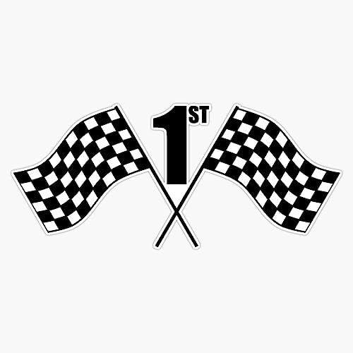 Amazon.com - Racing Checkered Flags 1St Place Sticker Vinyl Decal ...