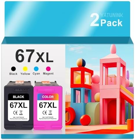 Amazon.com: XL 67 Ink Cartridges Black/Color Combo Pack Compatible for ...