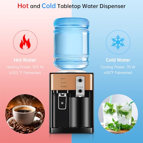 Water Dispenser, Top Loading Water Cooler for 1.2 to 5 Gallon, 3 ...