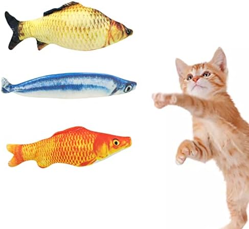 Amazon.com : KTCLCATF Catnip Toys Set Simulation Fish Shape Doll ...