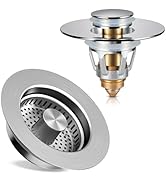 Kitchen Sink Drain Strainer 2 Pack, 304 Stainless Steel Pop Up Sink ...