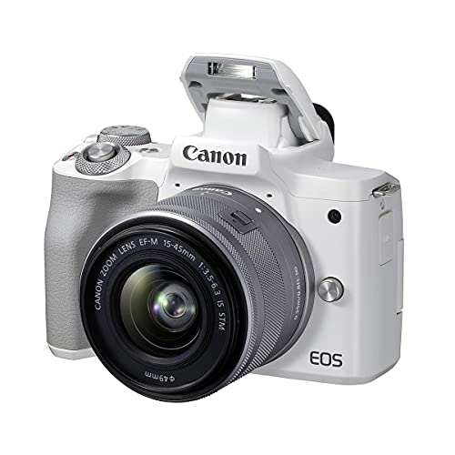 Canon EOS M50 Mark II + EF-M 15-45mm is STM Kit White, Optical Zoom ...