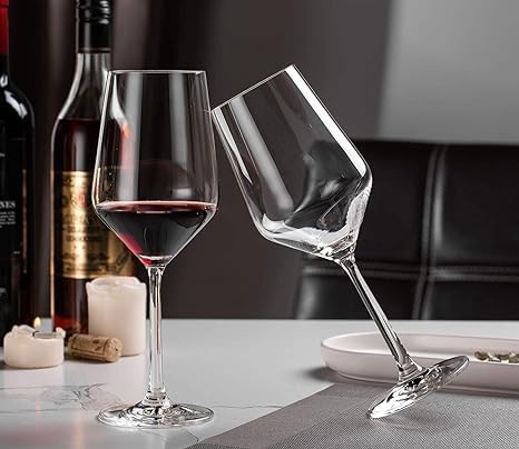 Buy Beladiya Enterprise Wide Wine Glass Crystal Clear Lead Free Wine ...
