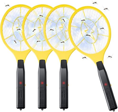 Amazon.com : Qualirey 4 Pack Electric Fly Swatter Handheld Bug Zapper ...
