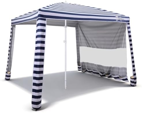 Amazon.com: Jihfmo 8x8 Ft Large Beach Cabana Tent, UPF 100+ Windproof ...