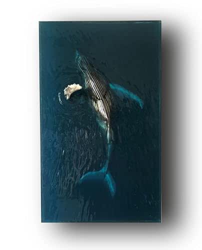 Amazon.com: Ocean resin art, Sea Whale, Large whale made of metal ...