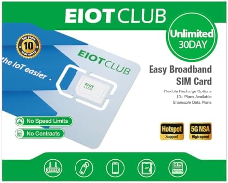 Amazon.com: EIOTCLUB Unlimited Data Only SIM Card - 30Day | USA ...