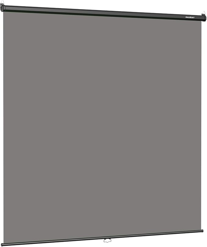 Amazon.com : RAUBAY Retractable Pull Down Grey Screen Backdrop - 78.7 ...