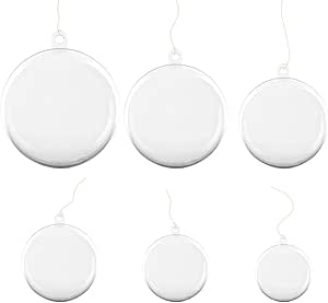 Amazon.com: Yolli Fillable DIY Empty Transparent Baubles for Christmas ...