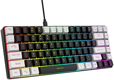 80% Wired Gaming Keyboard, RGB Backlit Ergonomic Mini Keyboard, Small ...