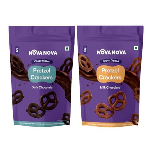 Nova Nova Assorted Choco Dipped Pretzel Crackers | Pack of 2 | 100% ...