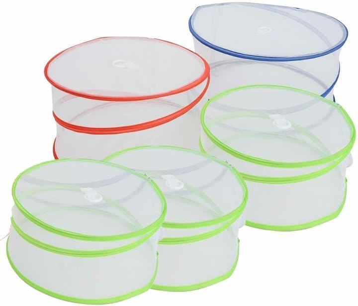 5pcs Food Covers Collapsible Pop-Up Mesh Screen Reusable,3 Sizes ...