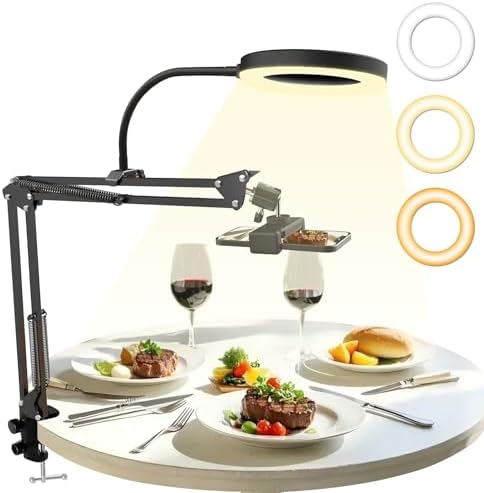 Amazon.com: Overhead Camera Mount with 6‘’ Ring Light, Desk Tripod ...