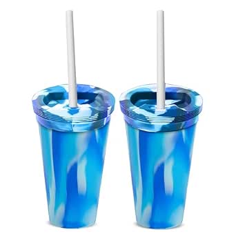 Up Front Products 16oz Silicone Cups - Artic Blue Color - Pack of 6ct ...