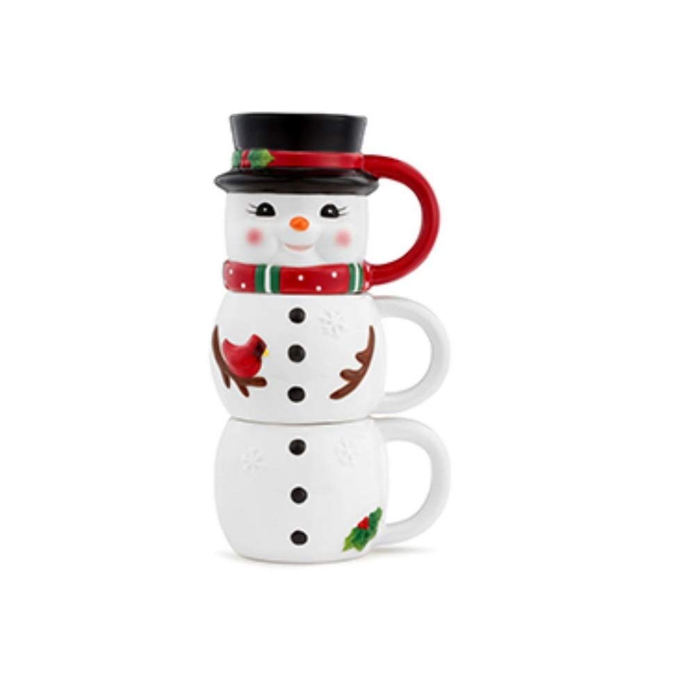 Snapklik.com : Mr. Christmas Stacking Snowman Mugs, One Size, White