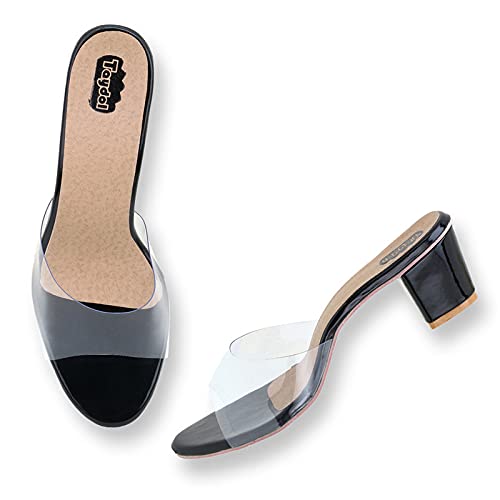 Buy TAYDOL women fancy transparent block heel sandal (53053) at Amazon.in