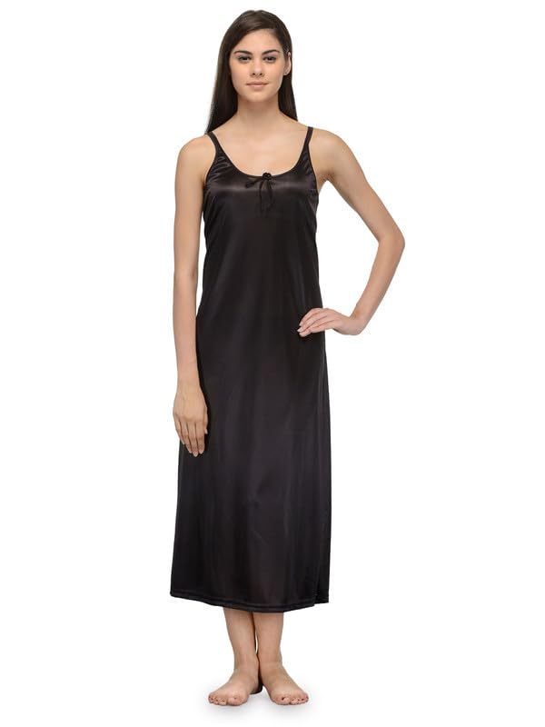 Ananqe Women's Satin Maxi Nighty Collection - Full-Length, 10 Colors ...