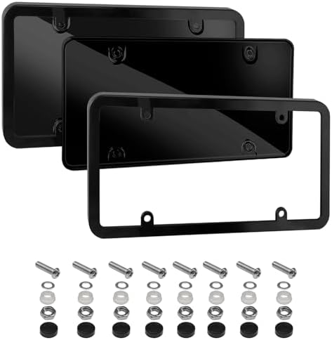 ElectronLumen License Plate Covers & Frame Holder Combo Fits Standard ...