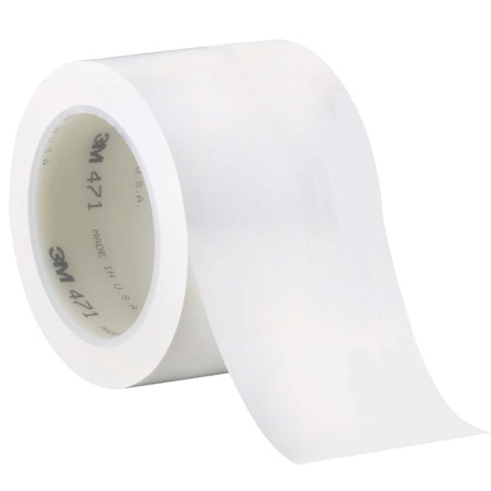 3M 471 White Marking Tape - 3 in Width x 36 yd Length - 5.2 mil Thick ...