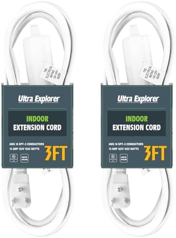 Amazon.com: Ultra Explorer 2 Pack 3 FT Extension Cord, 16 AWG 3 Outlet ...