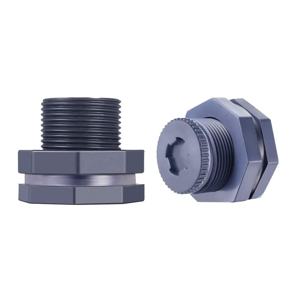 WANGCL 2 Pieces 1 Inch Internal thread PVC Bulkhead Fitting for Rain ...