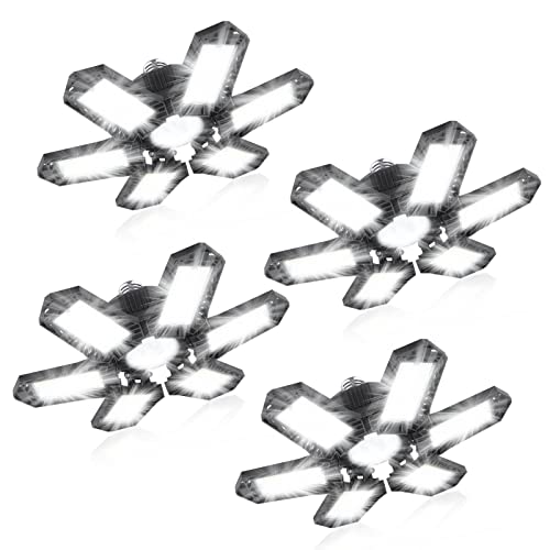 Lot de 4 lampes de garage à LED - 200 W - 20 000 lm - 6 panneaux ...