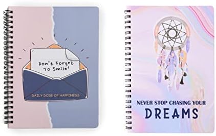 Papboo A5, Easy to Carry, Smile & Dreams, Spiral Wiro Notebook : 100 ...