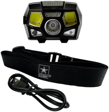 US Army Headlamp with Adjustable Headband - 500 Lumen Head Lamp with ...