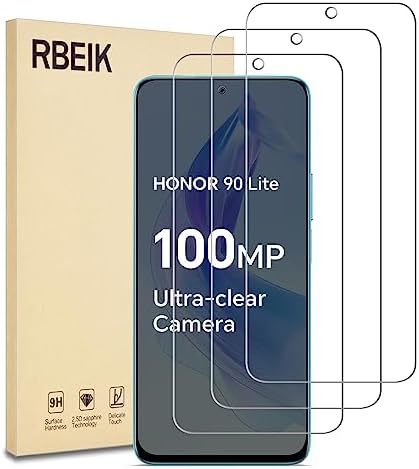 RBEIK 3PACK Screen Protector for Honor 90 Lite, Premium 9H Hardness ...