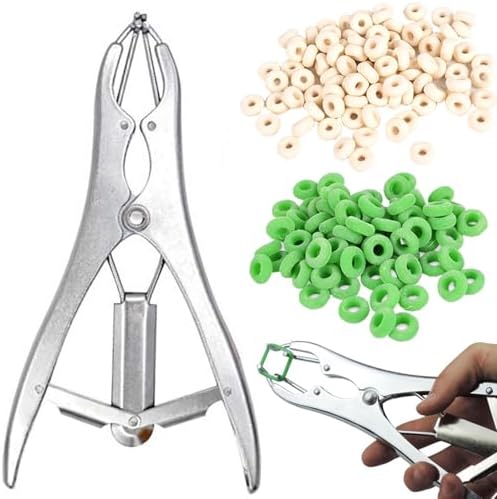 Goat Banding Kit, Stainless Steel Bander Snap Pliers with 150Pcs 2 ...