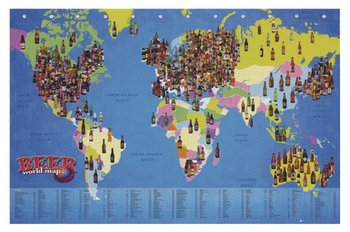 Amazon.co.jp: WORLD MAP beer ポスター : 本