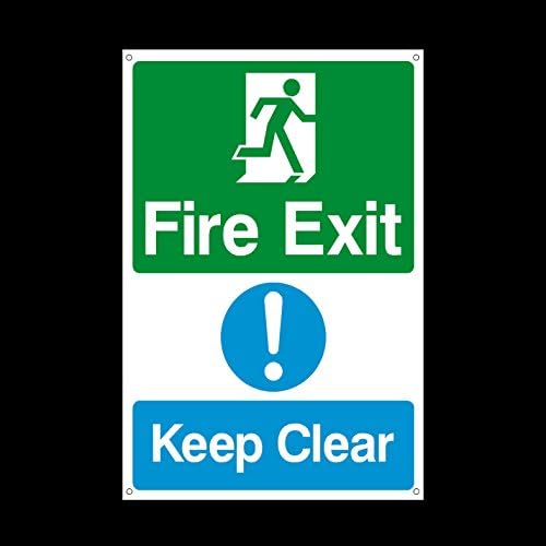Fire Exit Keep Clear Plastic Sign with 4 Pre-Drilled Holes - Fire ...