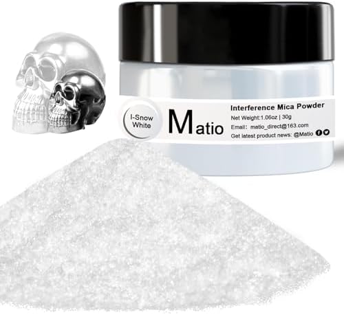 Amazon.com: Matio Interference Mica Powder, 1.06oz/ 30g Snow White ...