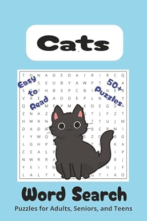 Cats Word Search Book: Word Searches with Easy to Read Print about Cats ...