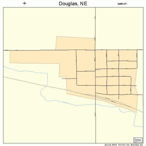 Large Street & Road Map of Douglas, Nebraska NE - Printed poster size ...