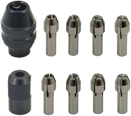 10 Pcs Rotary Collet Nuts Set, 3-Jaw Multi Quick Change Keyless ...