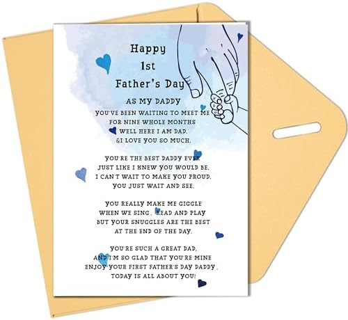 Amazon.com : BlinkBlink Happy First Fathers Day Greeting Card, First ...